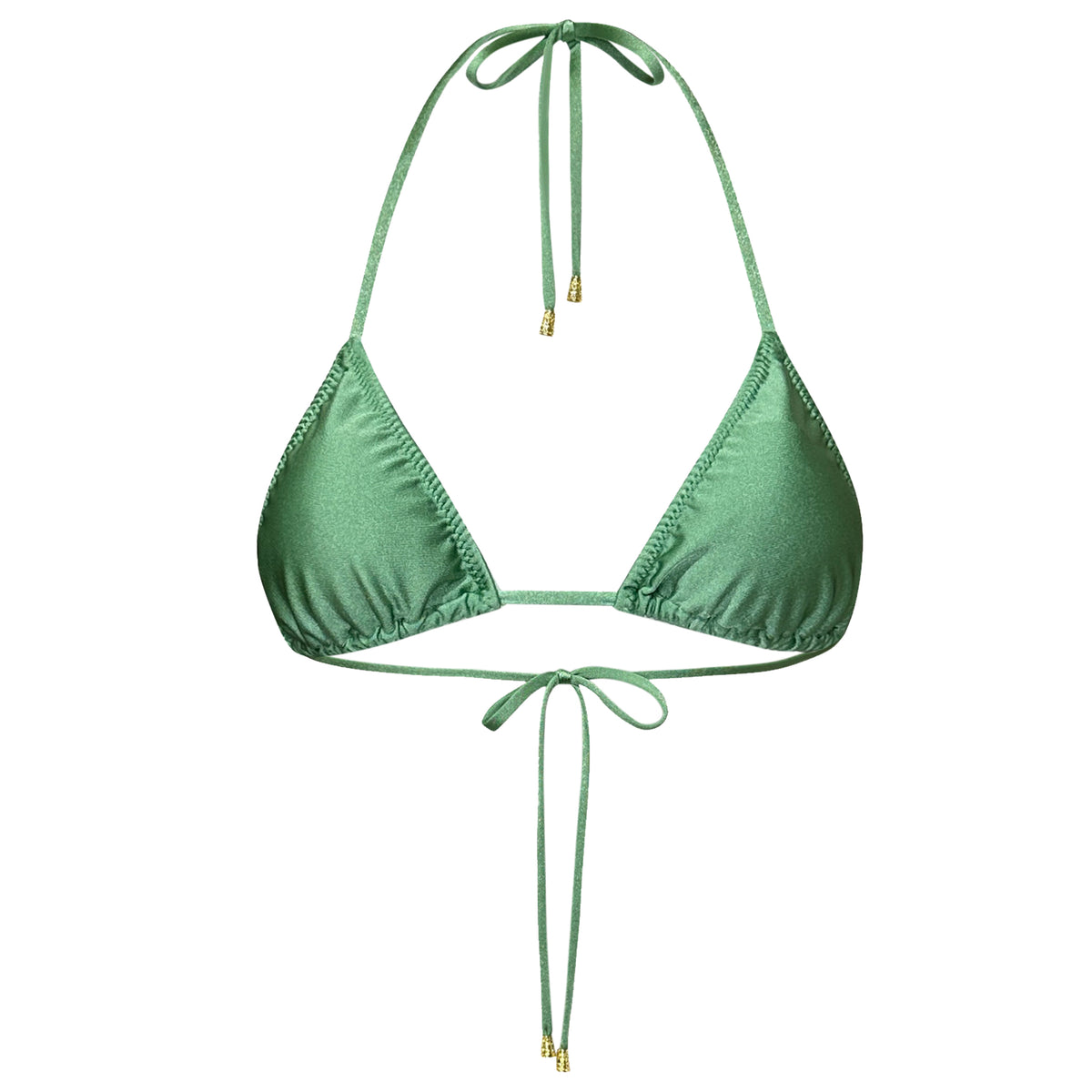 Basic Beach Triangle Top In Shiny Leprechaun Nsaswim Store