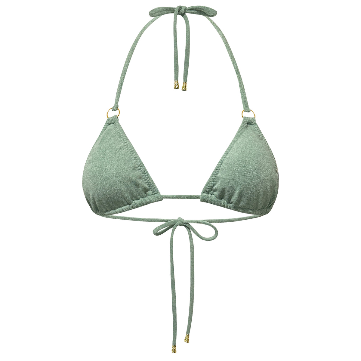 Triangle Top with Gold Rings in Garden Paradise Terry – NSA Swim