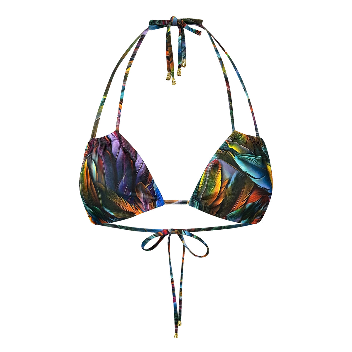 Double String Top in Vibrant Feathers – nsaswim-store